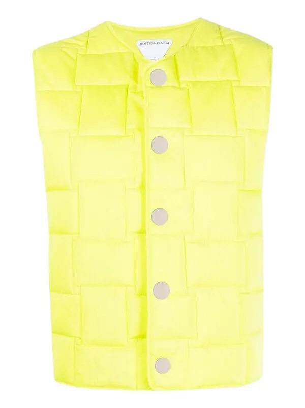 Bottega Veneta Padded Intrecciato Vest - Yellow