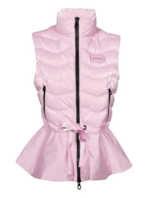 Duvetica Quilted Peplum Down Vest - Pink