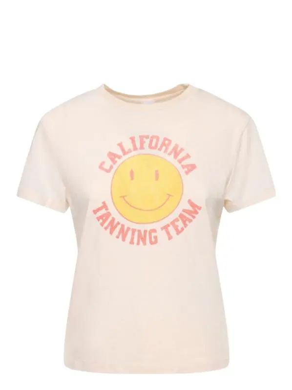 RE/DONE Short Sleeve Round Neck Graphic T-shirt - White