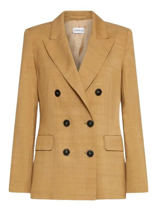 Marella Semi-fitted Double-breasted Blazer - Buck