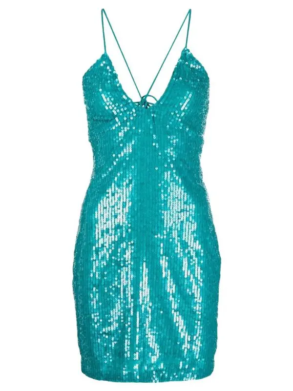 P.a.r.o.s.h Sequined Mini Dress - Green