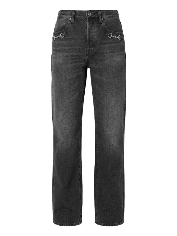 Gucci Horsebit Detail Bootcut Jeans - Dark Grey