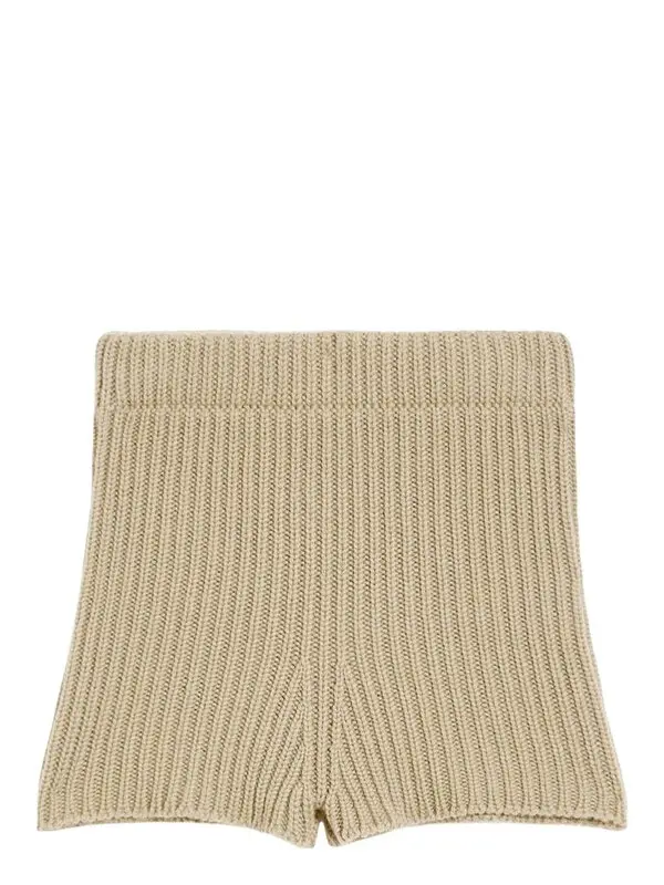 Max Mara Rib Knitted High-rise Shorts - Nude