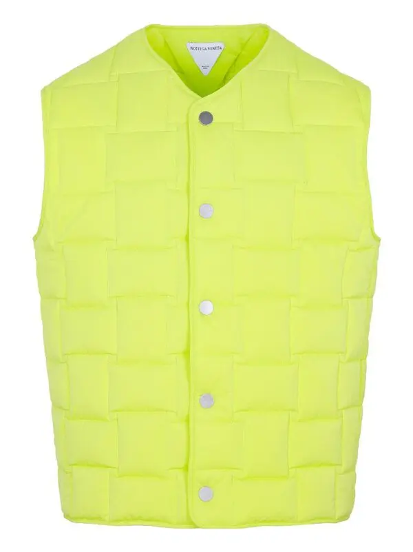 Bottega Veneta Padded V-neck Vest - Yellow