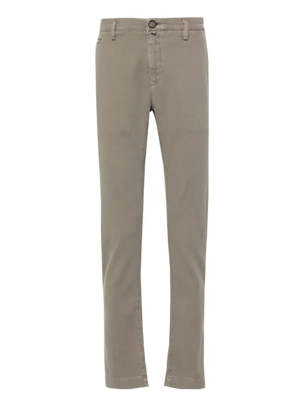 Jacob Cohen Bobby Logo Patch Mid-rise Trousers - Gray