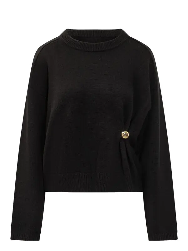 LOULOU STUDIO Bill Draped Knitwear With Metal Embellishment - Black