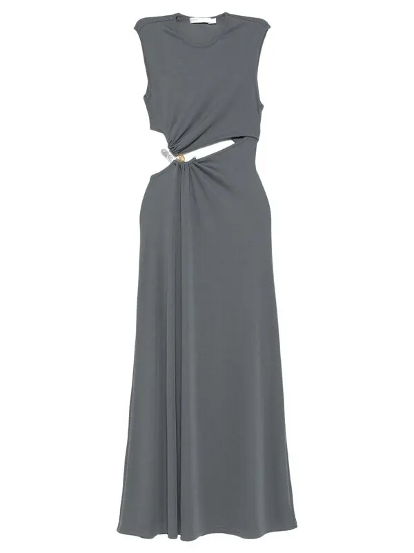 Christopher Esber Cutout Maxi Dress With Ring Hardware - Steel