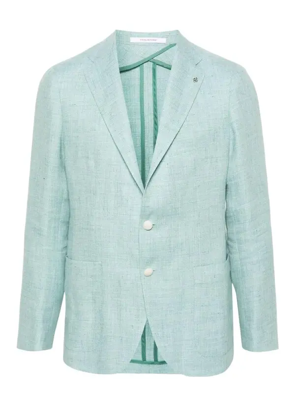 Tagliatore Notched-lapels Single-breasted Blazer - Blue