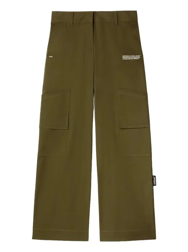 Off-White Cargo Pants With Logo Detail - Green