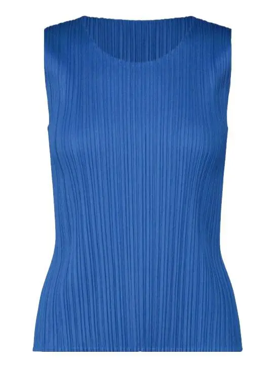 Issey Miyake Sleeveless Crewneck Top - Blue