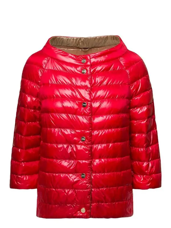 Herno Reversible Down Jacket With Stand Collar - Red