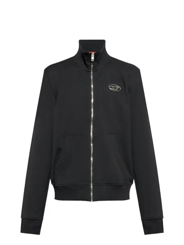 DIESEL® S-ginni Logo Patch Zipped Hoodie - Black