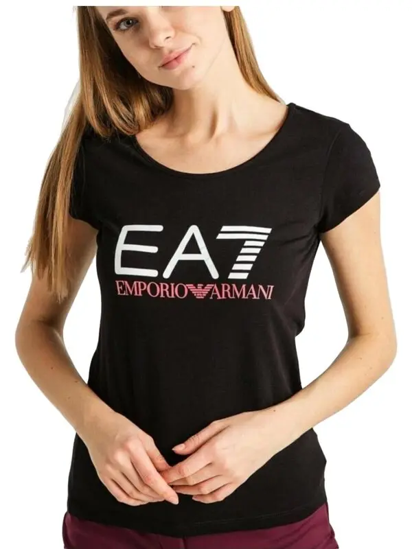 EA7 Logo Print T-shirt - Black