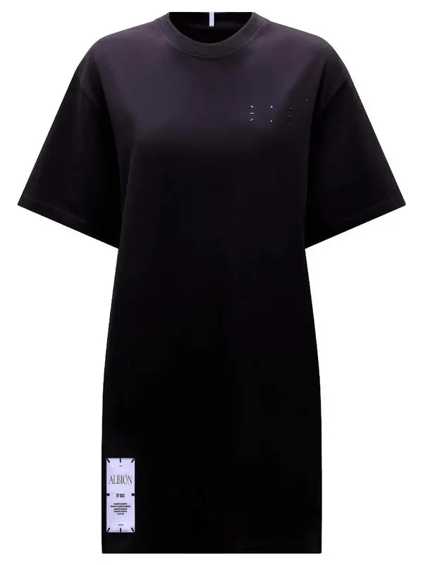 Alexander McQueen Round Neck Short Sleeve Dress - Black