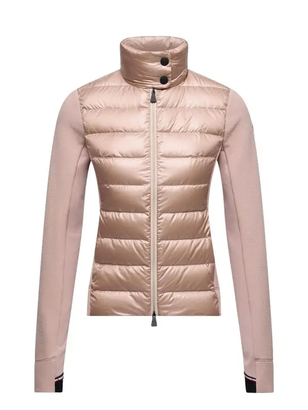Moncler Quilted Zip-up Sweatshirt - Pink