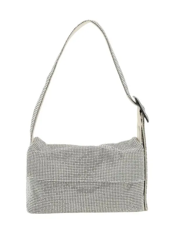 Benedetta Bruzziches Flip Shoulder Bag With Crystal Embellishments - Gray