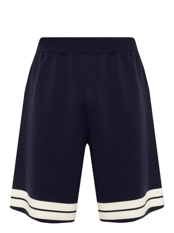 Palm Angels Horizontal Stripe Detail Knit Shorts - Black