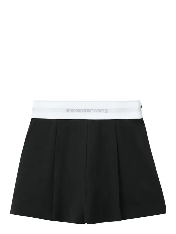 Alexander Wang High-waisted Pleated Shorts - Black