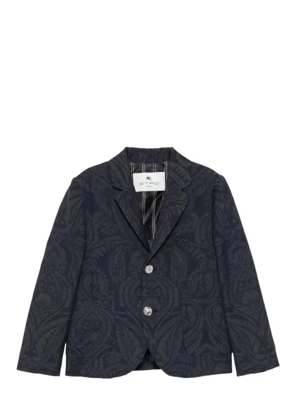 Etro Paisley Pattern Virgin-wool Blazer - Blue