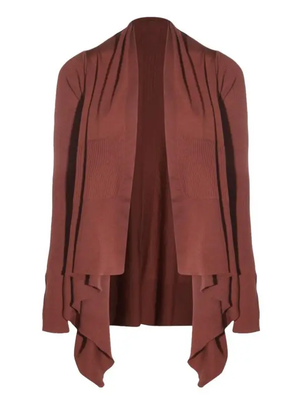 Rick Owens Ribbed Asymmetric Cardigan - Brown
