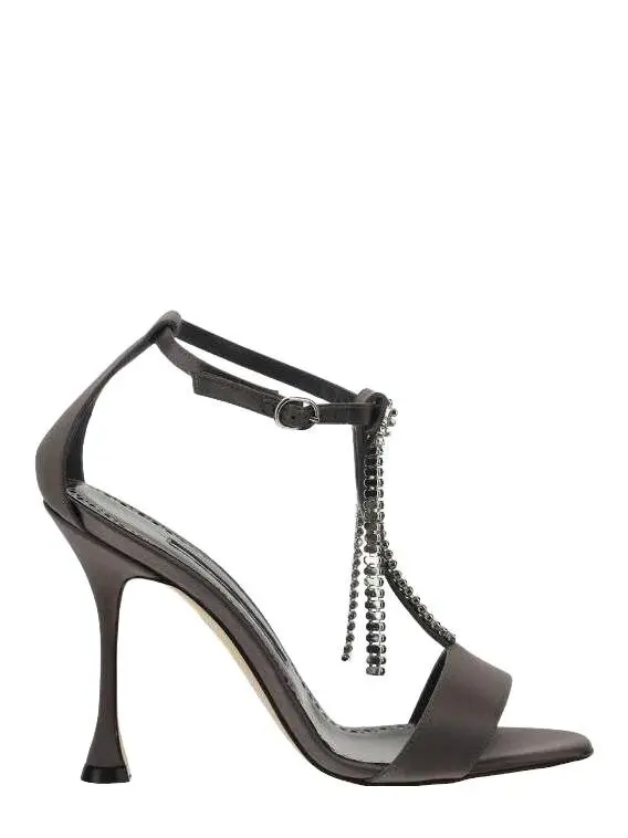 Manolo Blahnik T-bar Crystal-strap High-heeled Sandals - Black