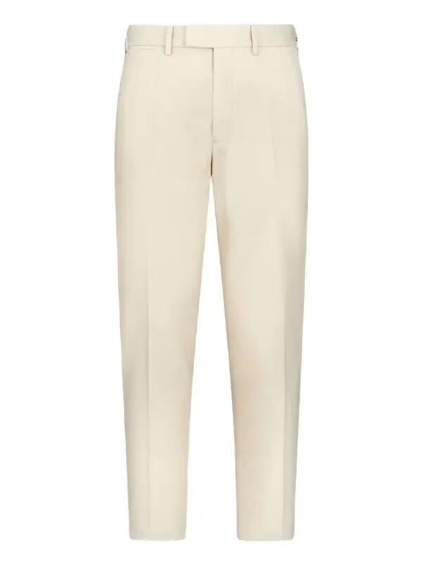 TOM FORD Straight Cotton Pants - Ivory White