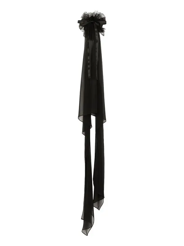 Dolce & Gabbana Chiffon Top With Floral Embellishment - Black