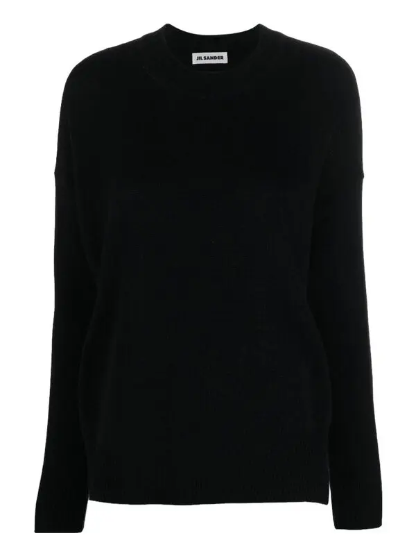 JIL SANDER Crewneck Knitted Jumper - Black