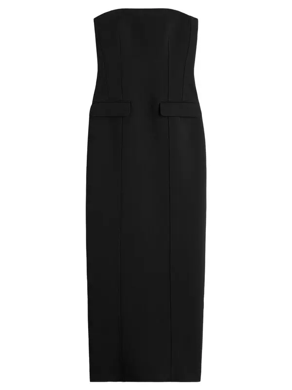 TOTEME Strapless Crepe Maxi Dress With Flap Pockets - Black