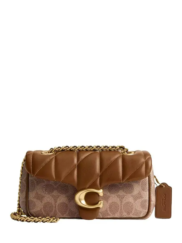COACH Quilted Tabby Foldover Shoulder Bag - Brass/tan