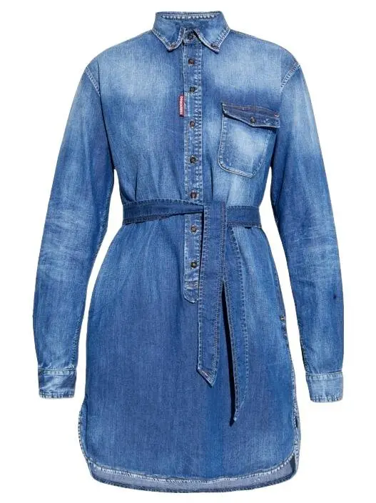 Dsquared2 Button-fastening Denim Mini Dress - Blue