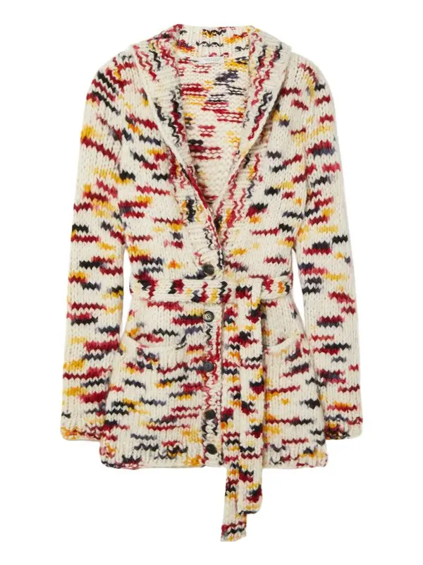 Gabriela Hearst Long Sleeve Knitwear With Belt And Pockets - Cream