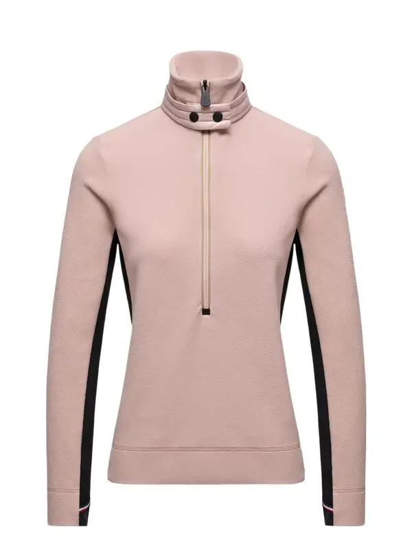 Moncler Half-zip Fleece Sweatshirt - Light Pink