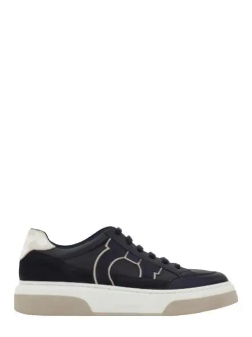 FERRAGAMO Gancini Low-top Sneakers - Navy Blue