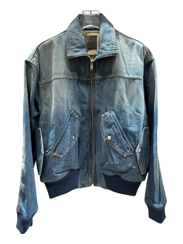 Givenchy Denim Bomber Jacket - Medium Blue