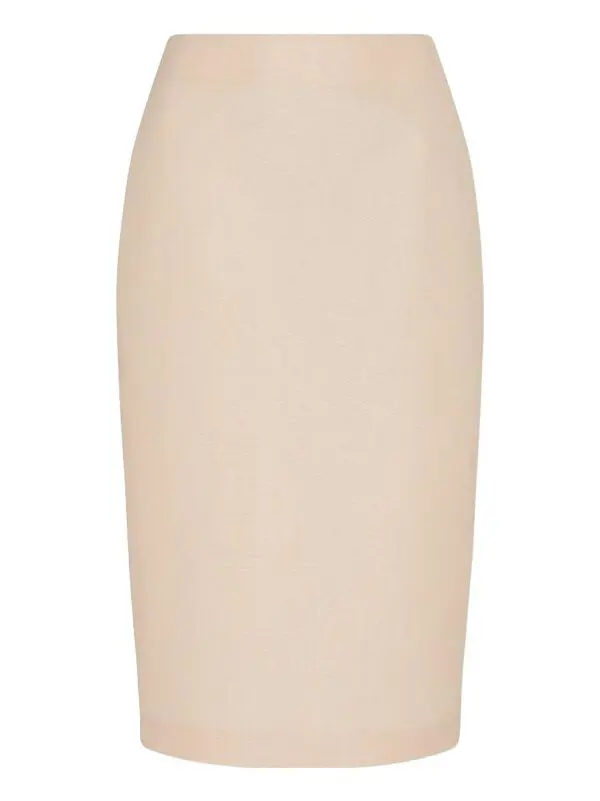 THE ROW Wool Zipper Skirt - Nude