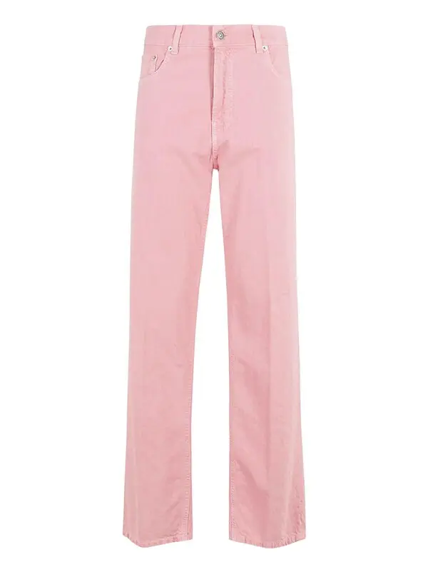 HAIKURE Pleated Belt Loop Jeans - Pink