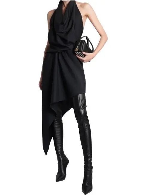 Alexander Wang Sleeveless Draped Maxi Dress - Black