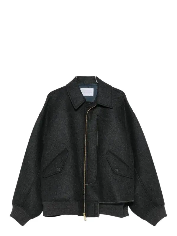 Kolor Lapel Casual Jacket With Asymmetrical Hem - Dark Gray
