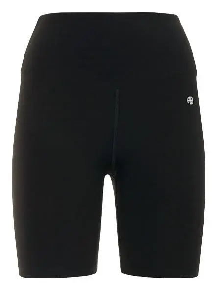 ANINE BING Graphic Pattern Elastic Waist Shorts - Black
