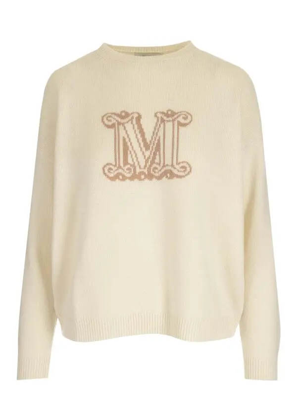 Max Mara Logo Detailed Sweater - Beige