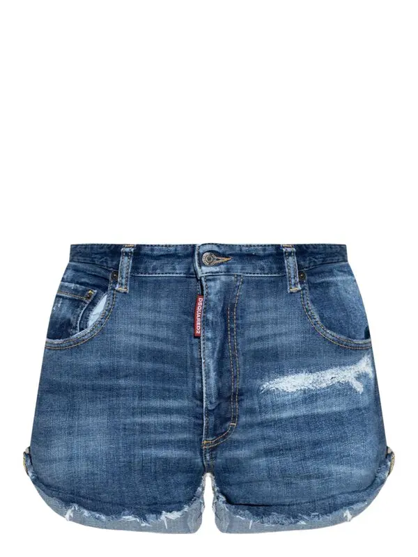 Dsquared2 Distressed Denim Shorts - Blue