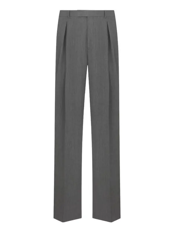 Dior Pleated Straight-leg Trousers - Grey