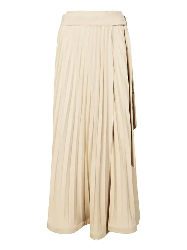 P.a.r.o.s.h Belted Flared Skirt - Beige