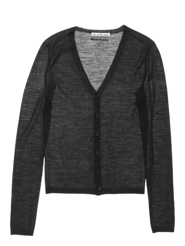 Acne Studios Fine-ribbed Sheer Cardigan - Black