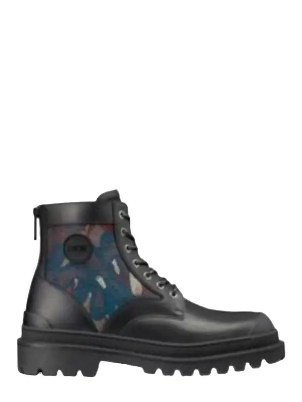 Dior Logo Combat Boots - Black
