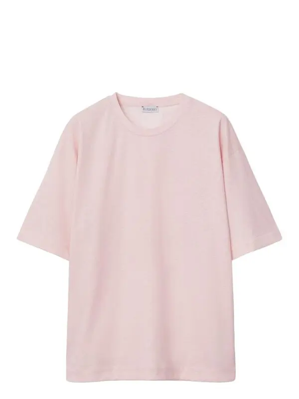 Burberry Equestrian Knight Printed Crewneck T-shirt - Pink