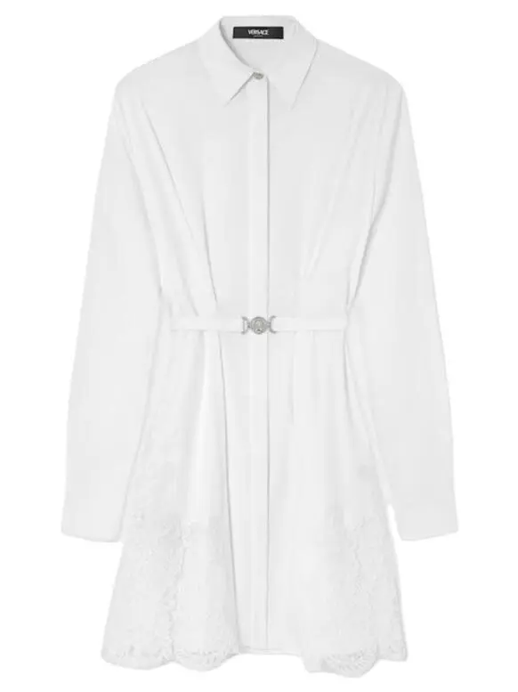 Versace Lace Insert Shirt Dress - No