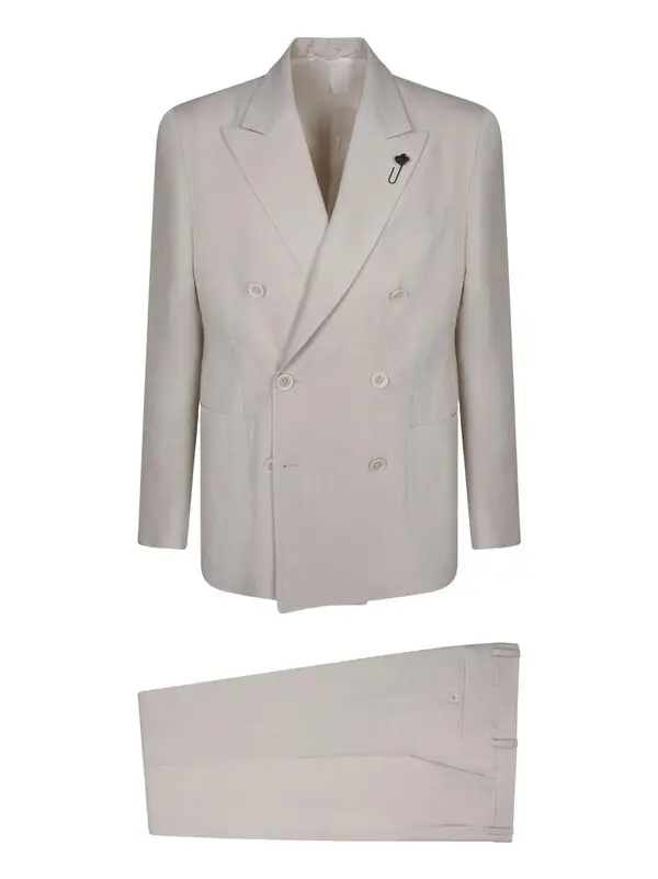 LARDINI Double-breasted Tailored Suit - Gray