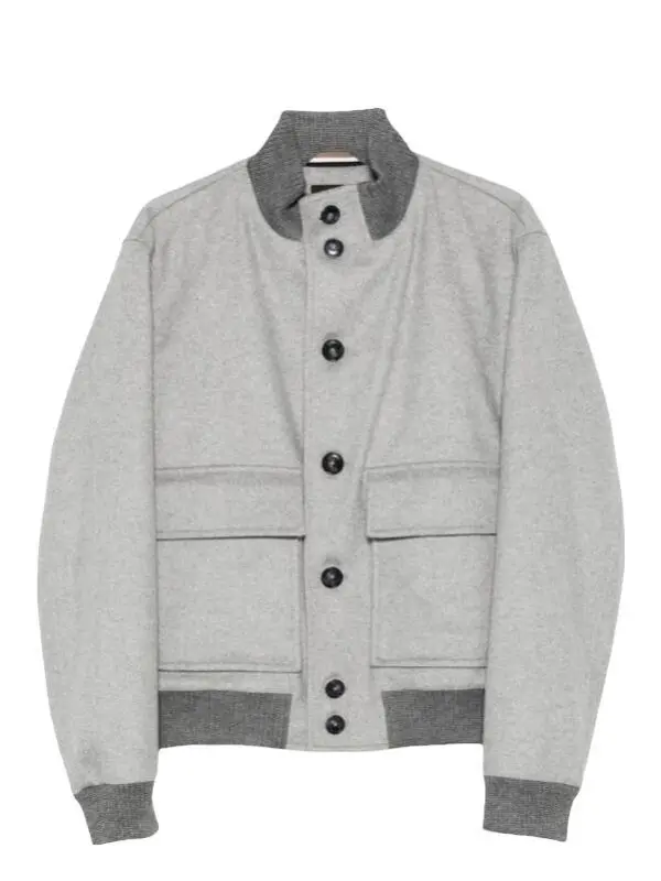 Hugo Boss Button-fastening Pocket Bomber Jacket - Grey